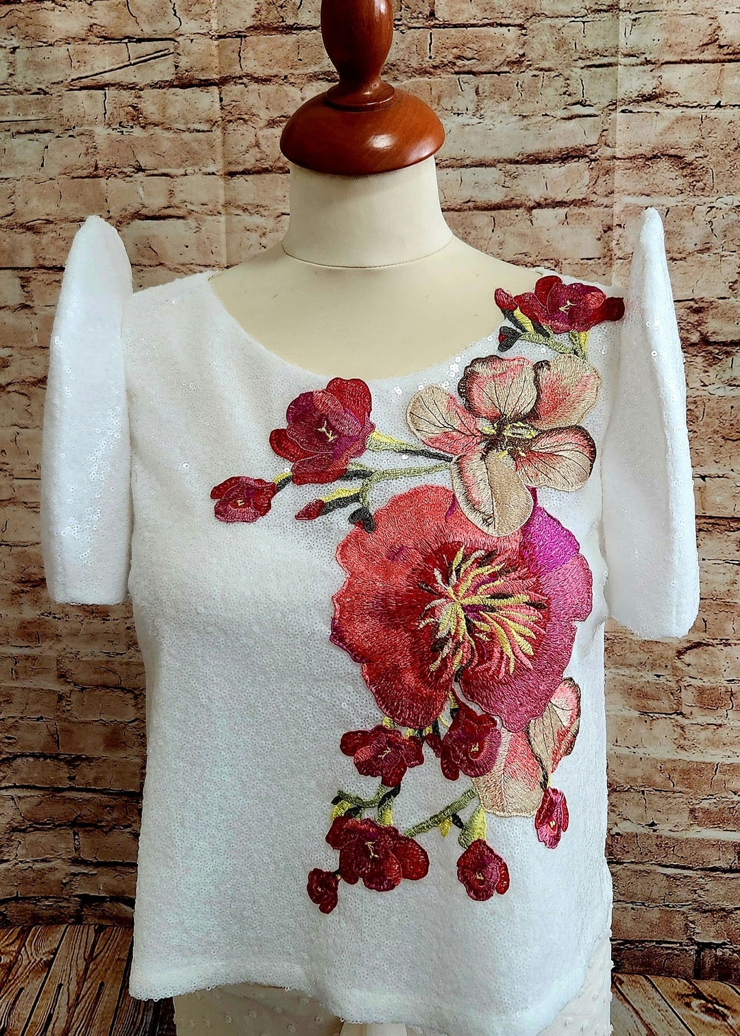 FILIPINIANA KIMONA MESTISA Top or Set W/ Butterfly Sleeve Embroiderd ...