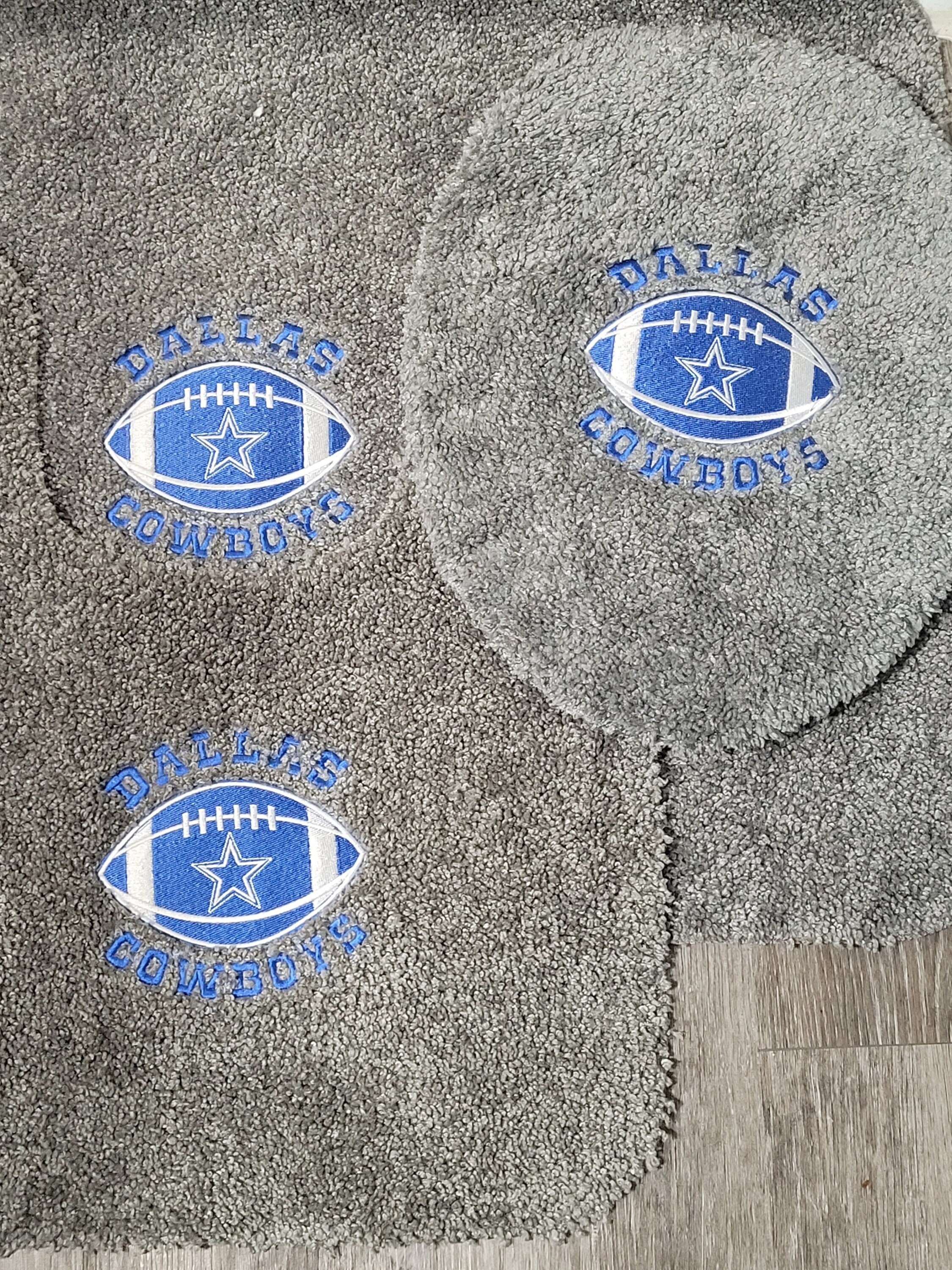 Dallas Cowboys Three Piece Bathroom Set, Custom Design, Embroidered ...