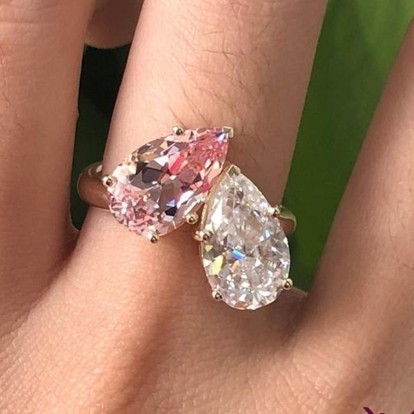 Pear Pink Stone Ring - Etsy