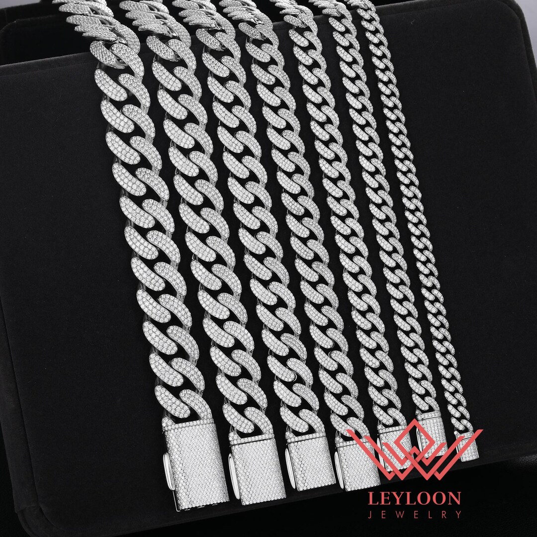 16mm Cuban Link Chain Necklace Foldable Box Clasp 15 16 17 18 20 Inches ...