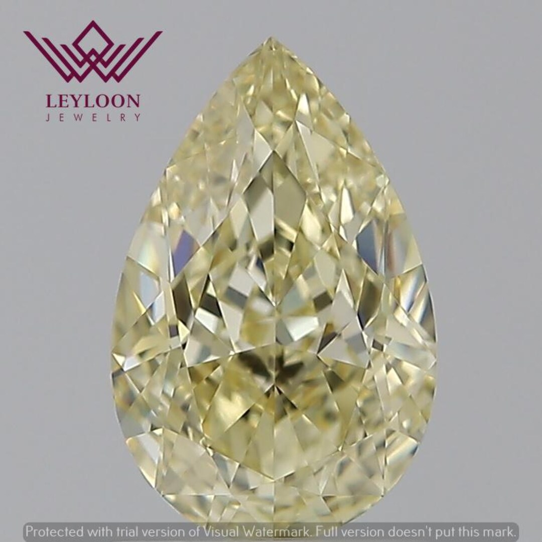 Natural GIA Modified Pear Cut 1.50 Carat Fancy Yellow VS2 Loose Diamond ...