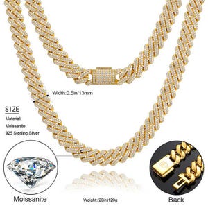 13mm Cuban Link Chain Necklace Foldable Box Clasp 20 22 24 26 30 Inches ...