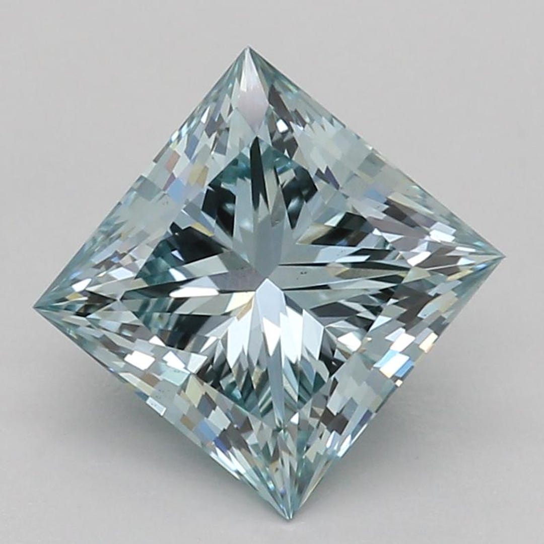 Princess Cut Bluish Green Lab Grown Diamond, VVS/VS IGI Certified - Etsy UK
