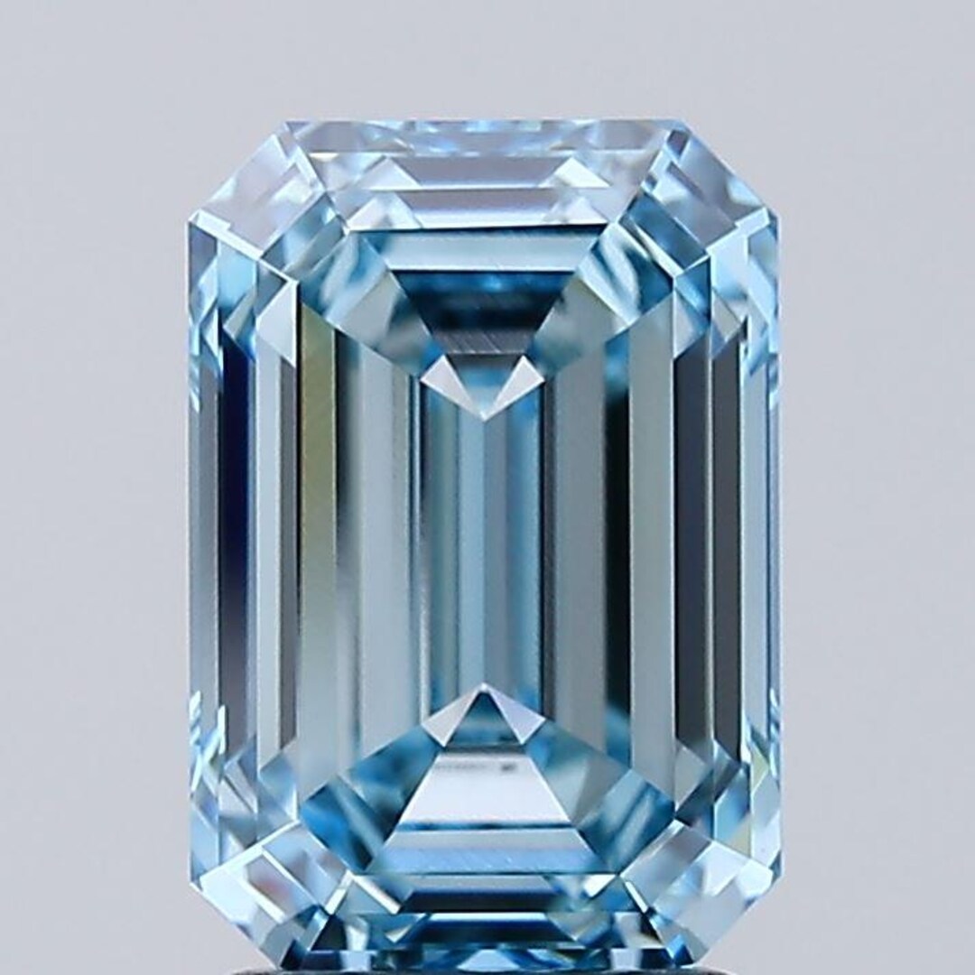 Emerald Cut Fancy Intense Blue Color VVS2 IGI Certified Loose 1-20 ...
