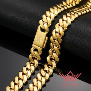 13mm Cuban Link Chain Necklace Foldable Box Clasp 20 22 24 26 30 Inches ...