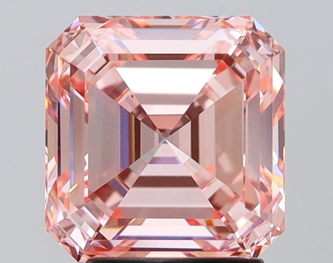 IGI Certified Asscher Cut Fancy Intense Pink Lab Grown Diamond - Etsy