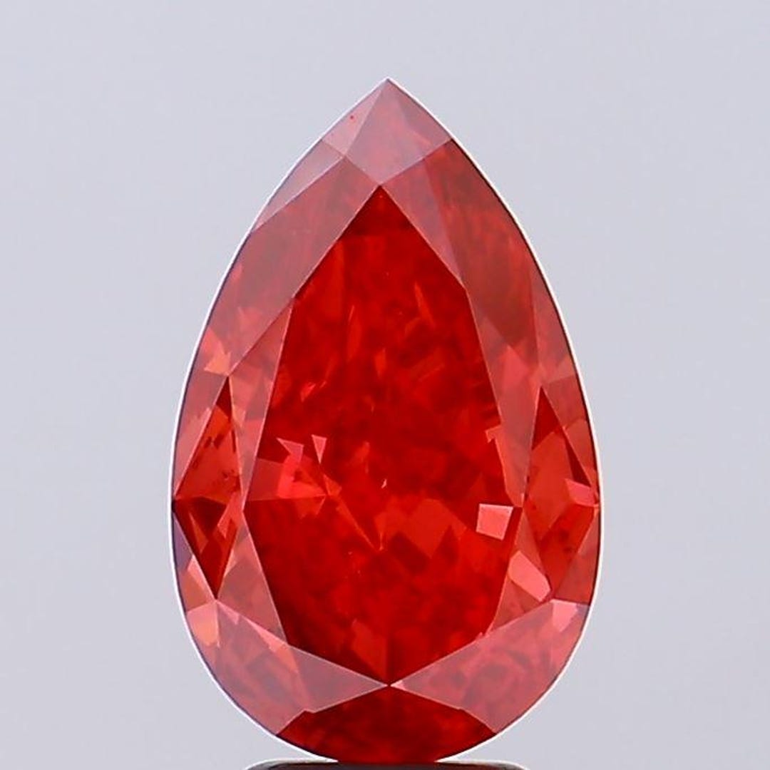 Pear Cut Vivid Red Lab Grown Diamond, IGI Certified Loose Stone - Etsy
