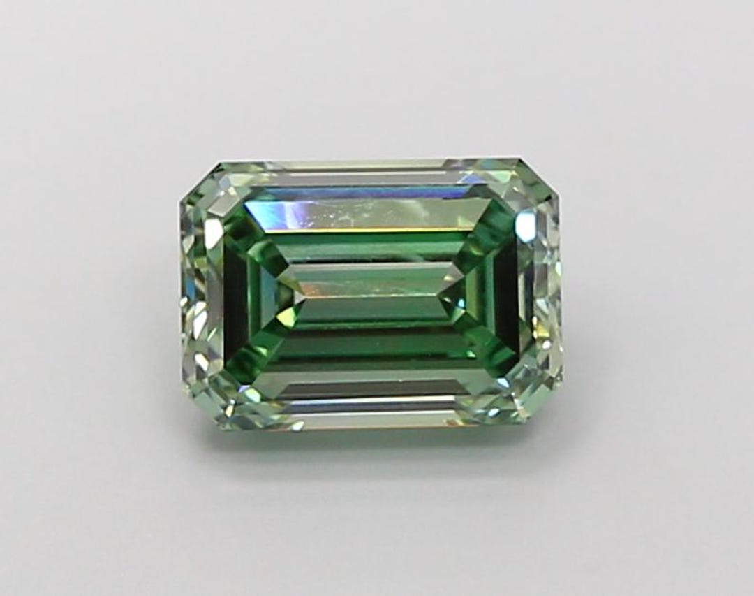 Emerald Cut Fancy Intense Green Color VVS/VS IGI Certified Loose 1-20 ...