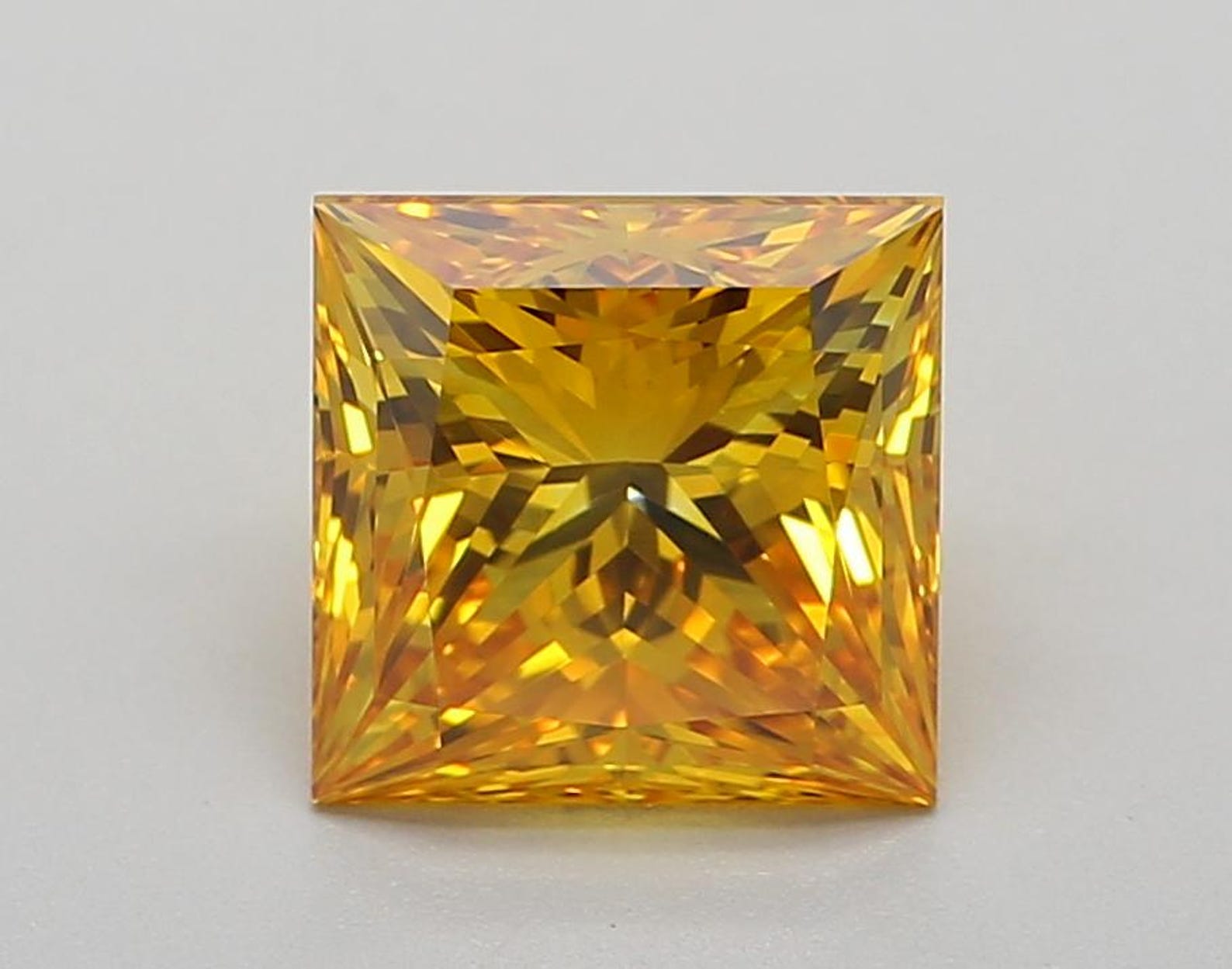 Rare 1.40 Carat Princess Cut Vivid Yellow Lab Grown Diamond, VVS1 ...