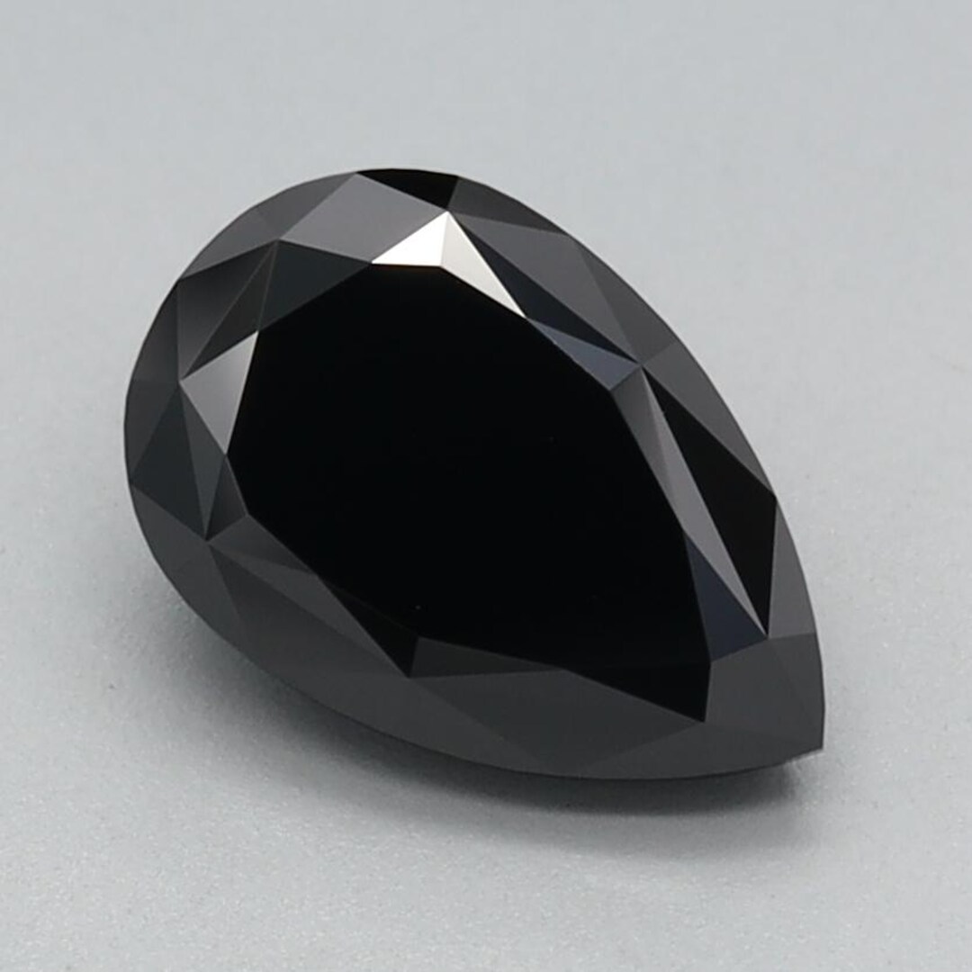 1.16 Carat Pear Cut Black Lab Grown Diamond, VVS2 Clarity, IGI ...