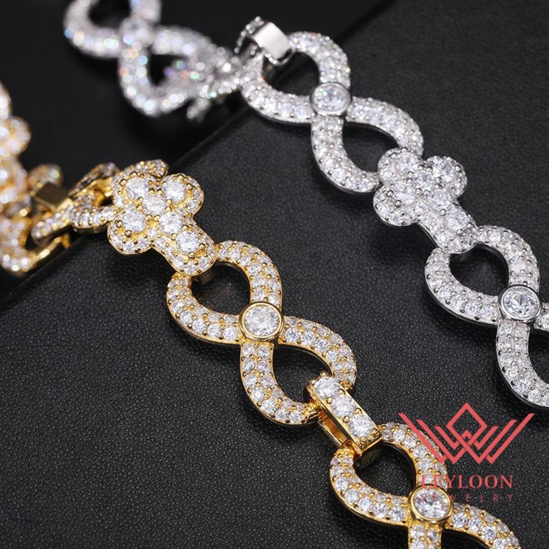 12mm Infinity & Cross Bracelet Push Button 6, 7, 8, 9 Inches Round ...