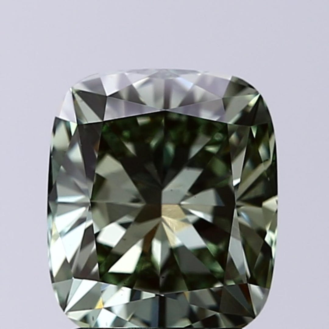 Cushion Cut Fancy Intense Green Color VVS/VS IGI Certified Loose 1-20 ...