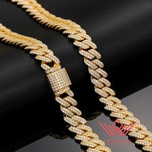 13mm Cuban Link Chain Necklace Foldable Box Clasp 20 22 24 26 30 Inches ...