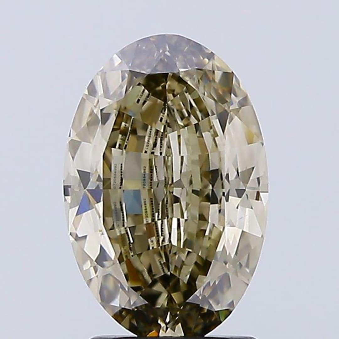 RARE Oval Cut 1.81 Carat Fancy Light Yellowish Gray VS1 IGI Certified ...