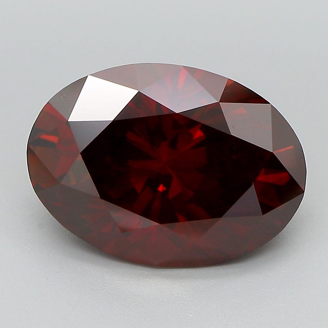 RARE 5.52 Carat Oval Cut Fancy Red Color IGI Certified VS1 Loose Lab ...