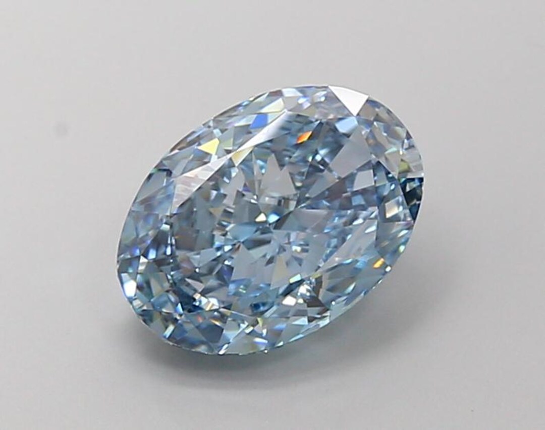 Oval Cut Fancy Intense Blue Lab Grown Diamond, VVS/VS, IGI Certified - Etsy