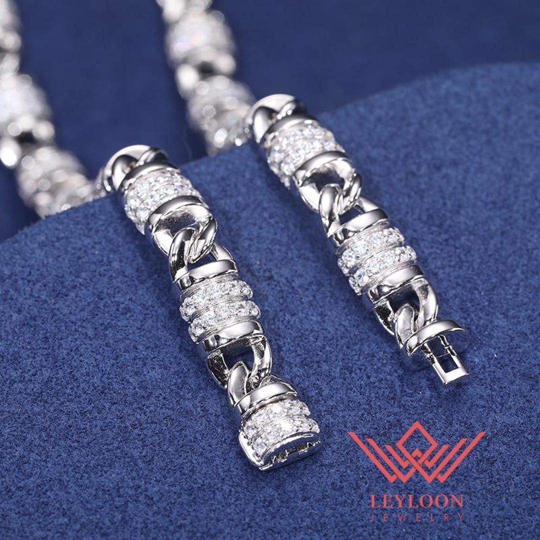 8mm Cuban Link Chain Necklace One Sided Safety Lock 15 16 17 18 20 ...