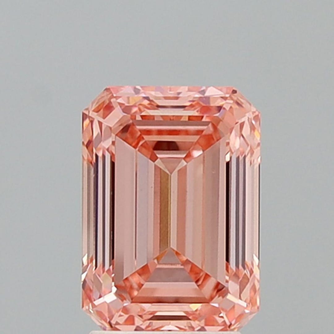 Emerald Cut Fancy Vivid Pink Lab Grown Diamond, VVS/VS IGI Certified ...