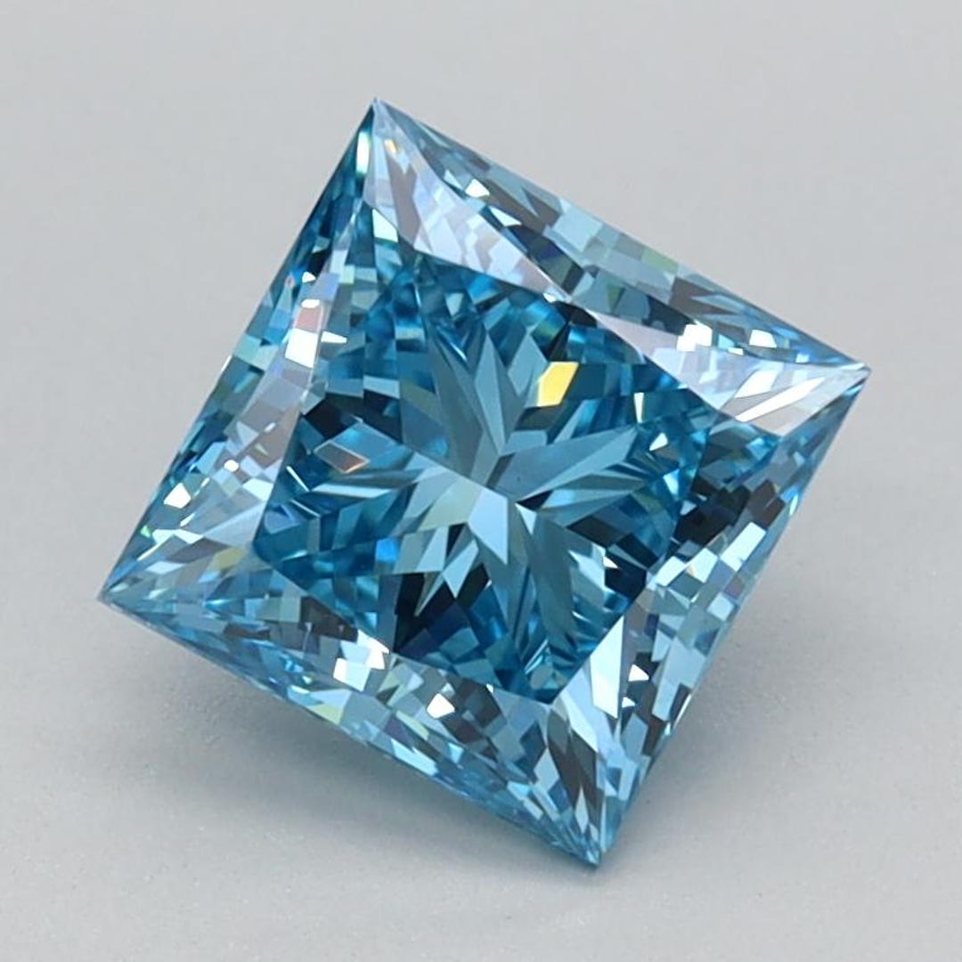 Princess Cut Fancy Vivid Blue Color VVS/VS IGI Certified Loose 1-20 ...