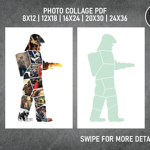 Firefighter Fireman Photo Collage Template Canva PDF | Memorial Collage ...