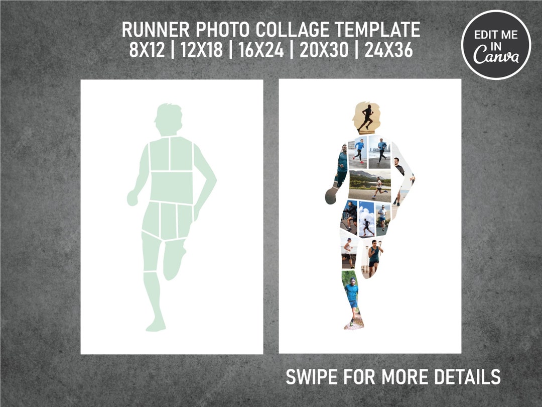 Running Runner Sport Photo Collage Template Canva PDF | Memorial ...