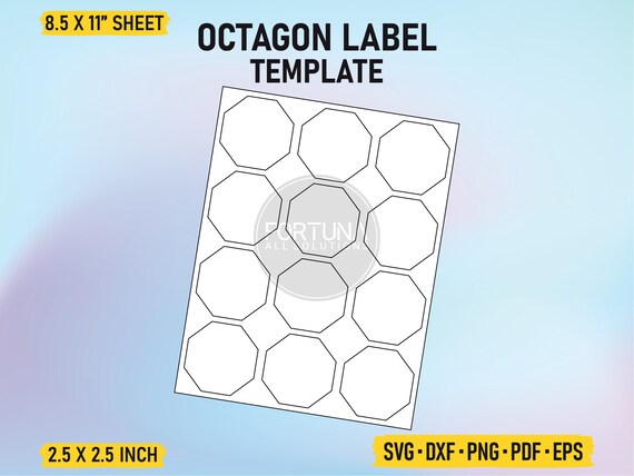 Octagon Label Template SVG Cut File Vector Cricut Png Dxf Eps | Etsy