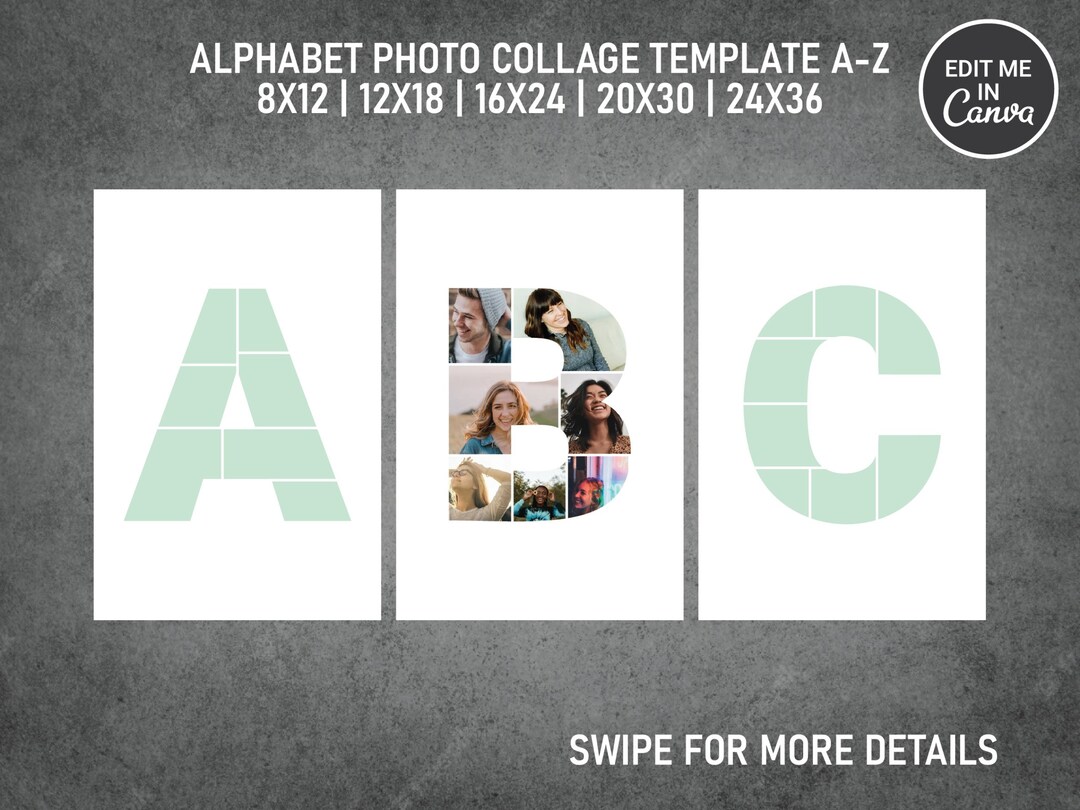 Birthday Alphabet Letter Photo Collage / Pic Collage / Image Collage ...