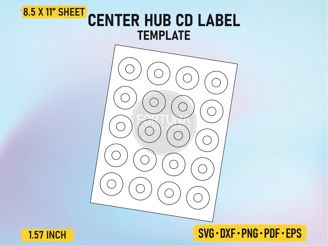 1.57 Inch Center Hub CD / Dvd / Blu-ray Label Template SVG Cut | Etsy