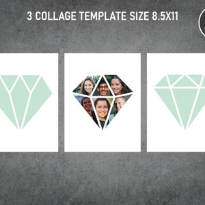 Diamond Photo Collage PDF Template 8.5x11 Inch | Canva - Etsy
