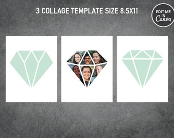 Diamond Photo Collage Template - Etsy