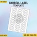 2 X 0.625 Inch Barbell Label Template SVG Cut File Vector Cricut Png ...