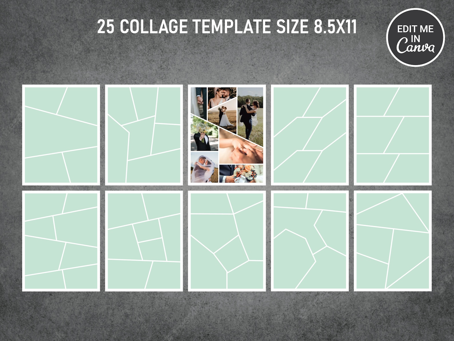 25 Image Collage / Pic Collage / Photo Collage Template 8.5x11 - Etsy