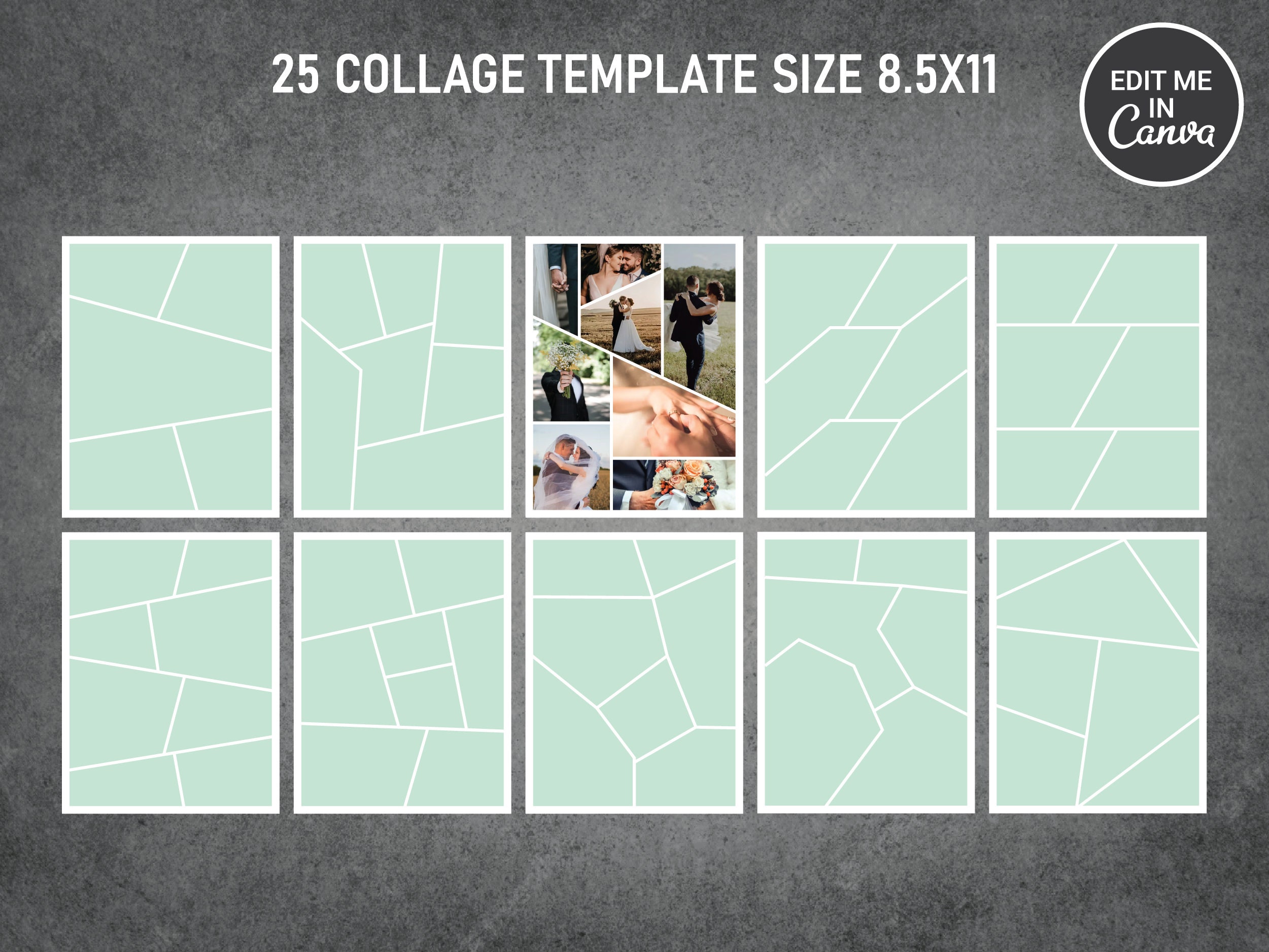 25 Image Collage / Pic Collage / Photo Collage Template 8.5x11 - Etsy