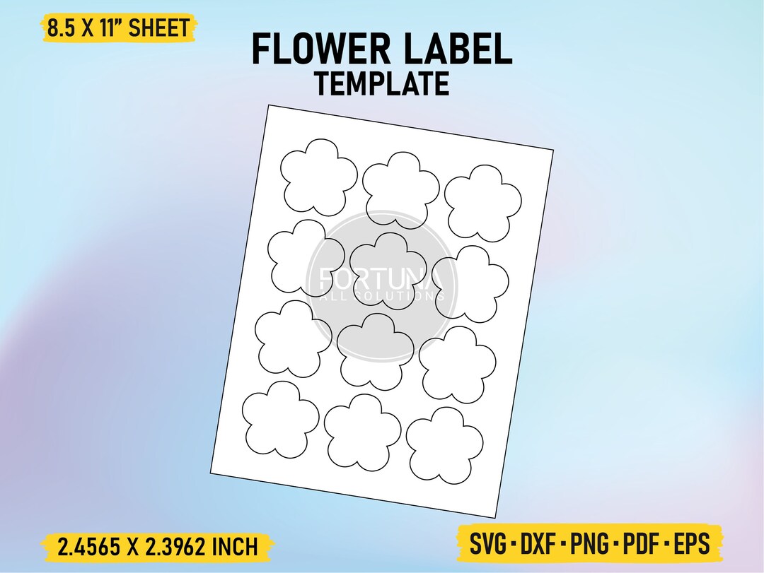 Star Flower Label Template SVG Cut File Vector Cricut Png Dxf Eps PDF ...