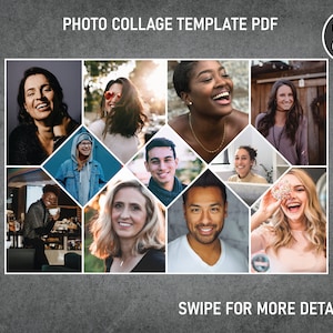 Diamond Photo Collage Template Canva | Memorial Collage 8x12, 12x18 ...