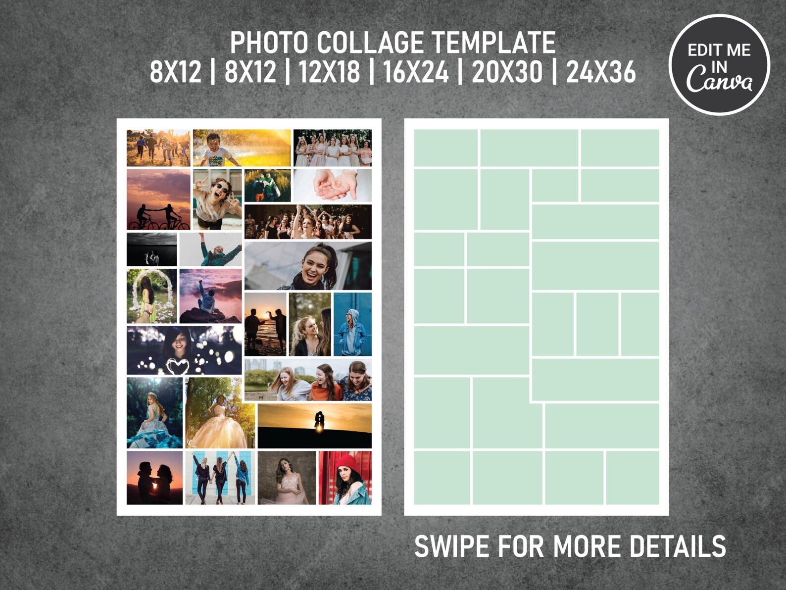 Photo Collage Template for 27 Photos Memorial Collage - Etsy