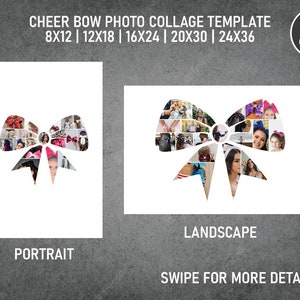 Hair Bow | Cheer Bow Photo Collage Template Canva | Memorial Collage ...