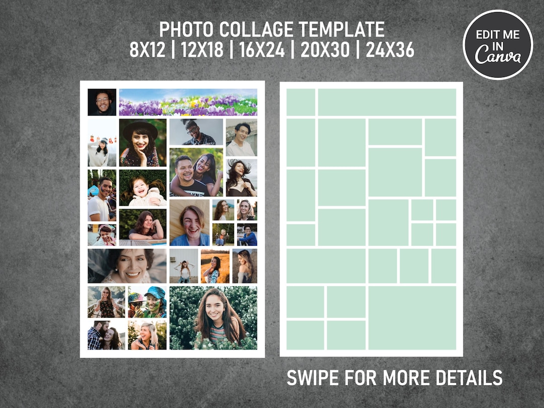 Photo Collage Template for 26 Photos | Memorial Collage | Funeral ...