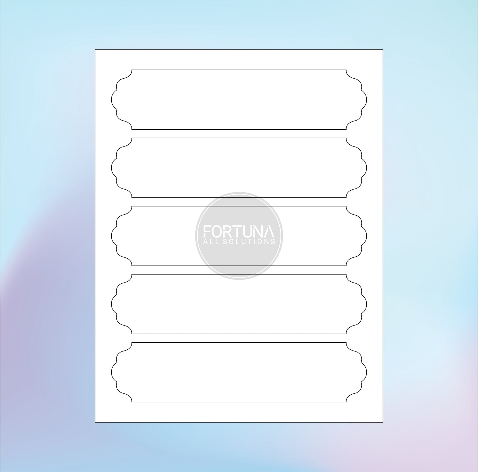 Decorative Scalloped Edge Label Template 7.5 X - Etsy