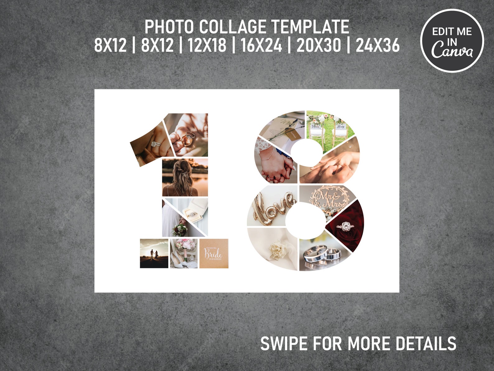 18th Birthday Number Photo Collage PDF / Pic Collage / Image - Etsy