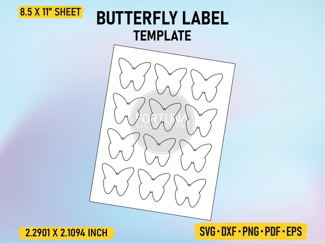 Butterfly Blank Label Template SVG Cut File Vector Cricut Png Dxf Eps ...