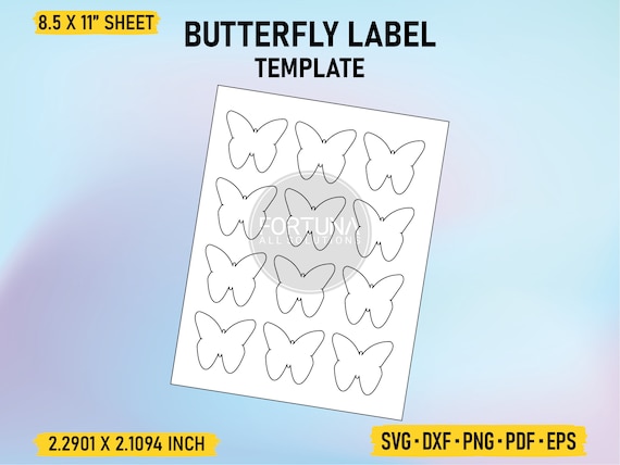 Butterfly Blank Label Template SVG Cut File Vector Cricut Png | Etsy UK