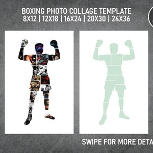 Boxing Sport Photo Collage Template Canva PDF | Memorial Collage 8x12 ...