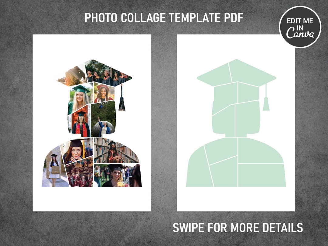 Graduation Ceremony Girl Photo Collage Template Canva PDF | Memorial ...