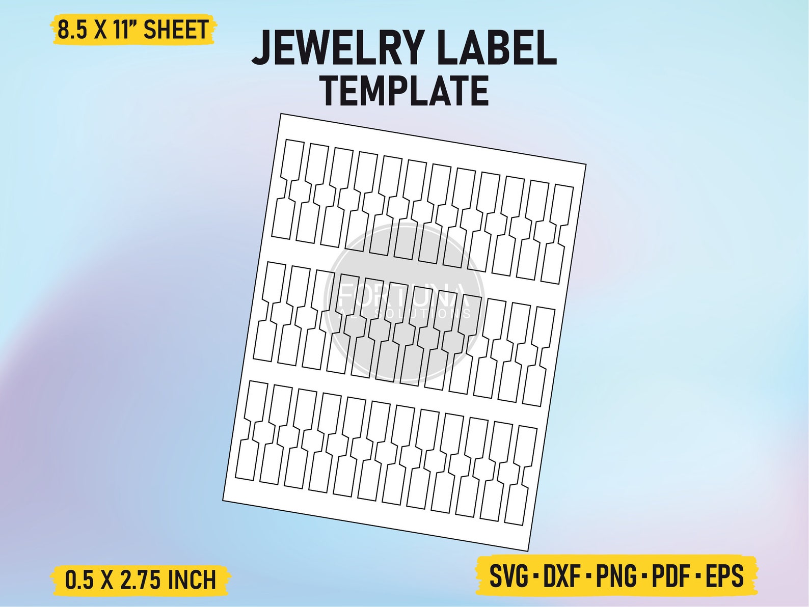 0.5 X 2.75 Jewelry Barbell Jar Label Template SVG - Etsy