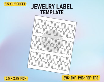 Jewelry Barbell Barcode Label Template 3.375 X 0.5 Inch SVG | Etsy