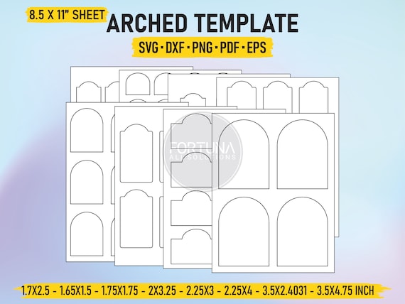 Decorative Arched Label Template SVG Cut File Vector Cricut - Etsy