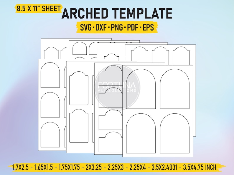 Decorative Arched Label Template SVG Cut File Vector Cricut - Etsy UK