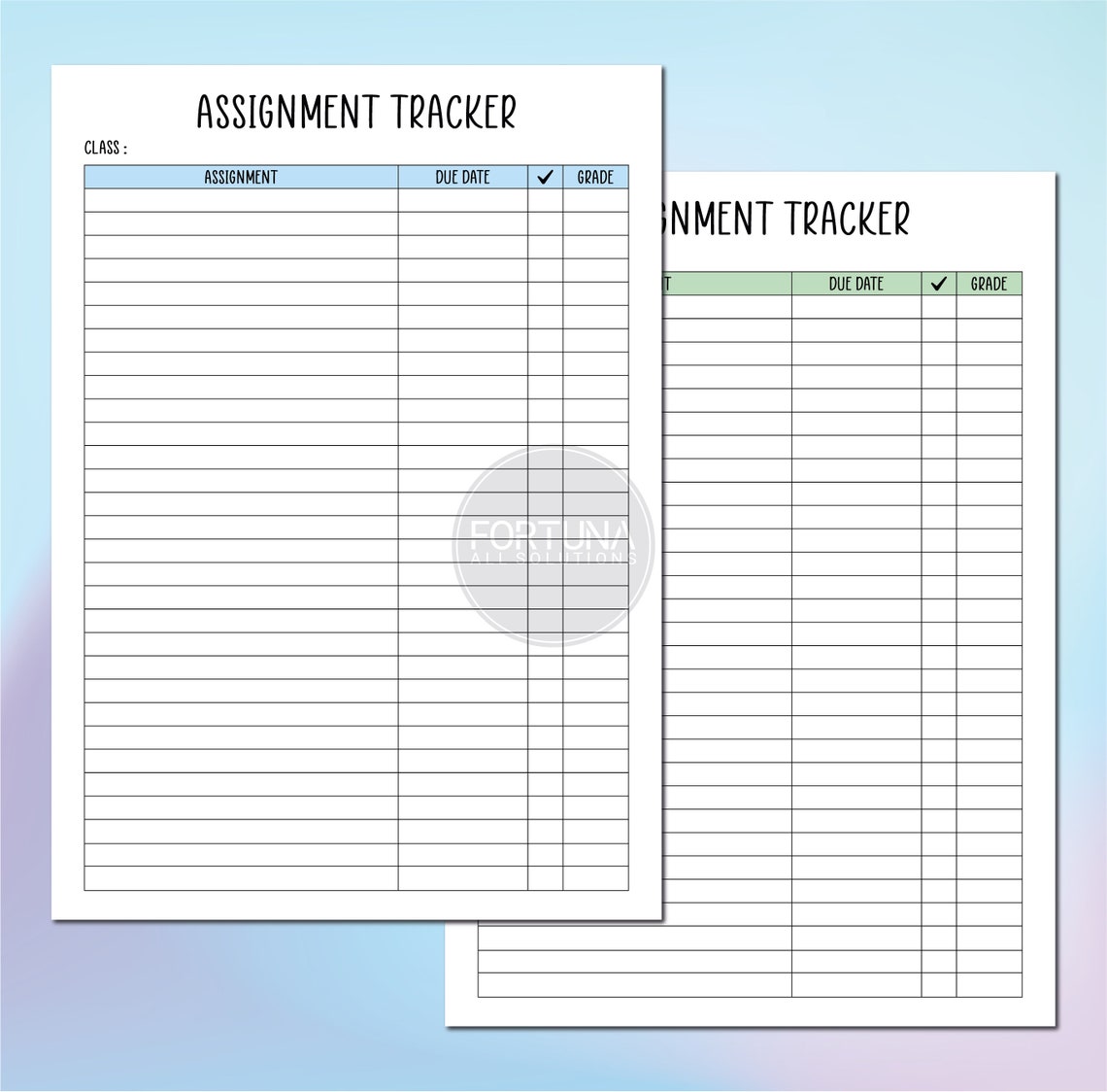 Assignment Tracker Printable Homework Planner Log Template - Etsy