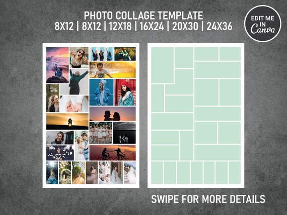 Photo Collage Template for 25 Photos Memorial Collage | Etsy
